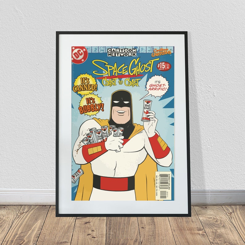 Space Ghost Red Drink Ad Comic Cover Poster (24" X 36") - Etsy