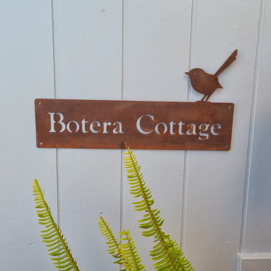 Custom Corten Steel Fairy Wren Property Name Sign Airbnb - Etsy Australia