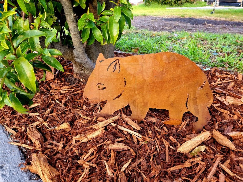 Corten Steel Wombat Garden Stake - Metal Wombat Ornament - Etsy Australia