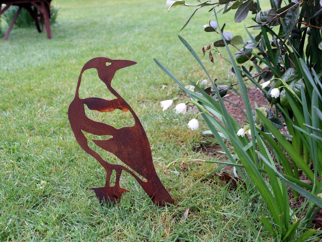 Corten Magpie Garden Art: Australian Bird Ornament - Etsy Australia