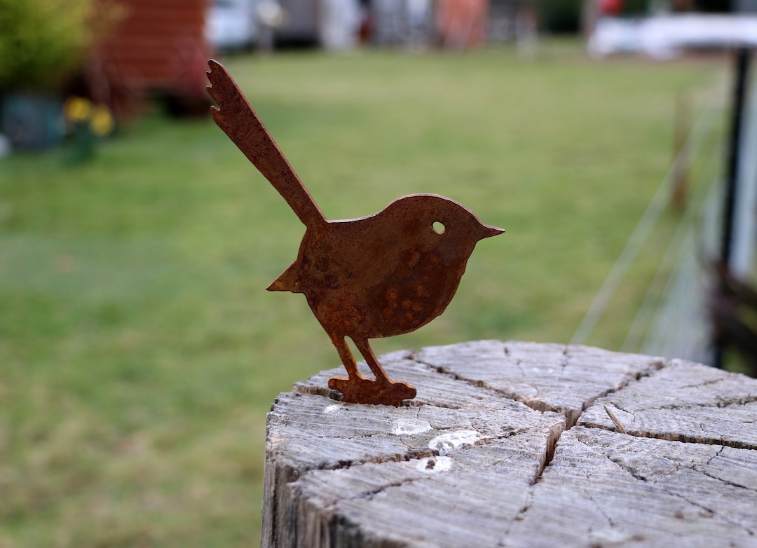 Metal Female Fairy Wren Ornament, Rusty Wren, Wren Gift, Wren Garden ...