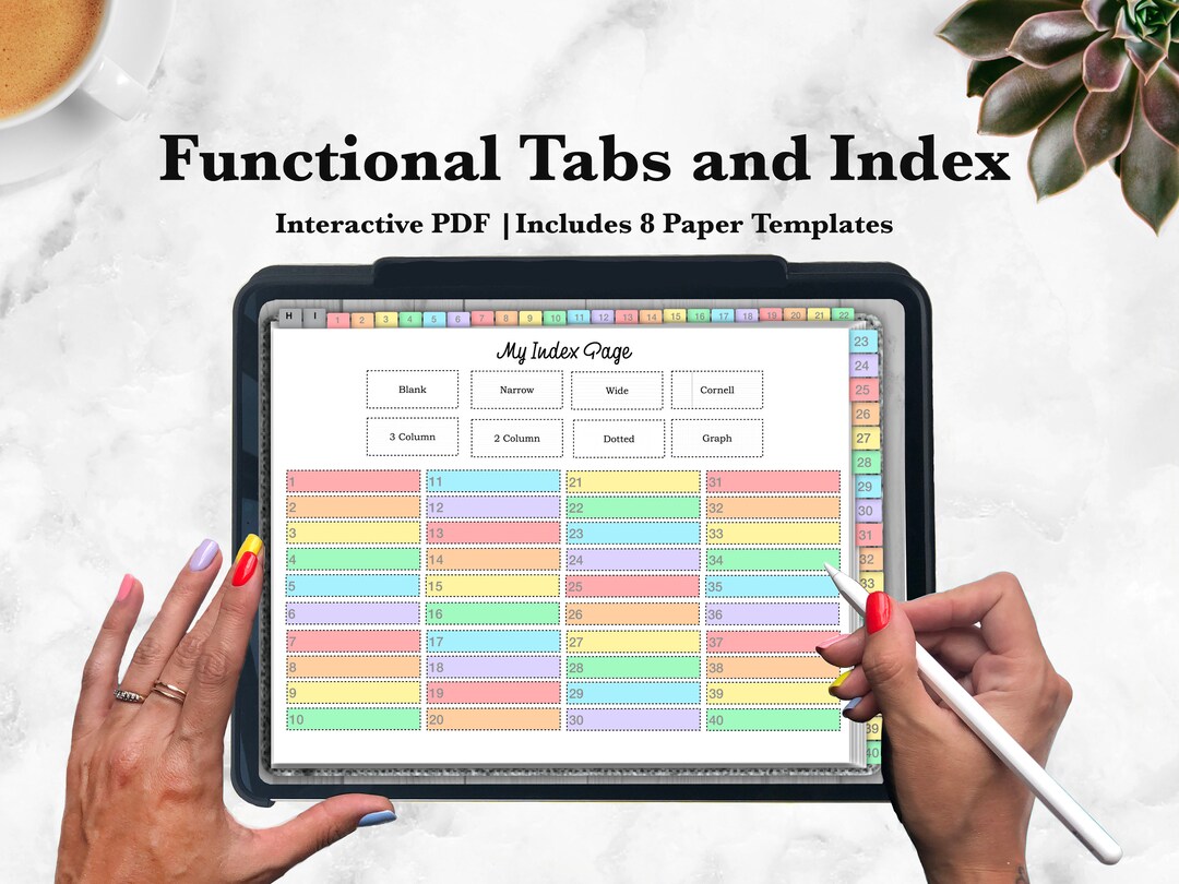 Landscape Digital Notebook, Lovely Glitter Tabbed Journal for Goodnotes ...