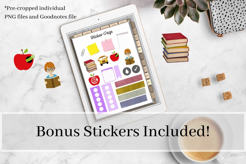 Undated Digital Teacher Planner iPhone or Ipad, Lovely Digital Notebook ...