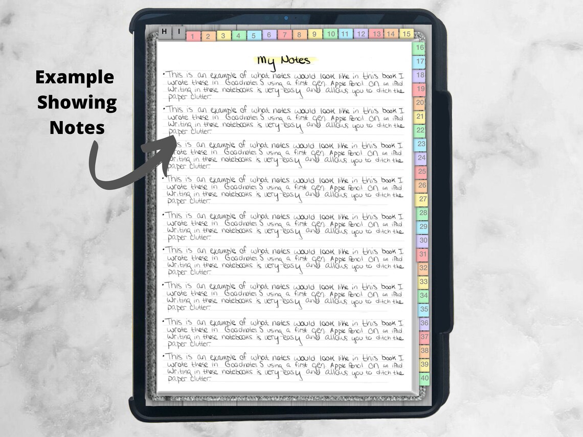 Digital Notebook Lovely Glitter Tabbed Journal Perfect for - Etsy UK