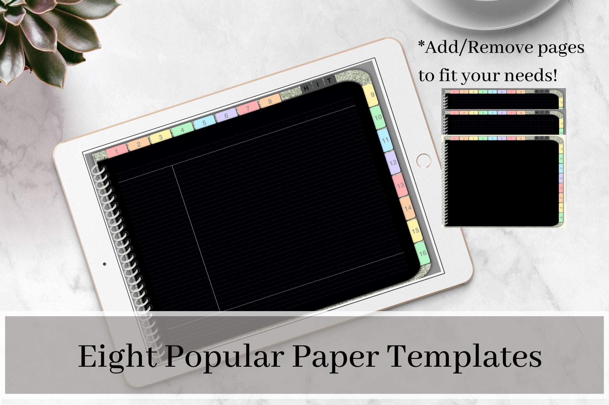 Landscape Blackout Digital Notebook for iPhone or Ipad, Lovely for Busy ...