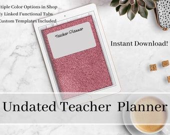 Undated Digital Teacher Planner iPhone or Ipad, Lovely Digital Notebook ...