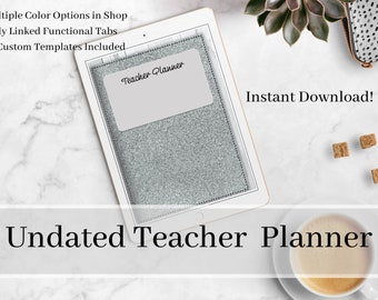 Undated Digital Teacher Planner iPhone or Ipad, Lovely Digital Notebook ...