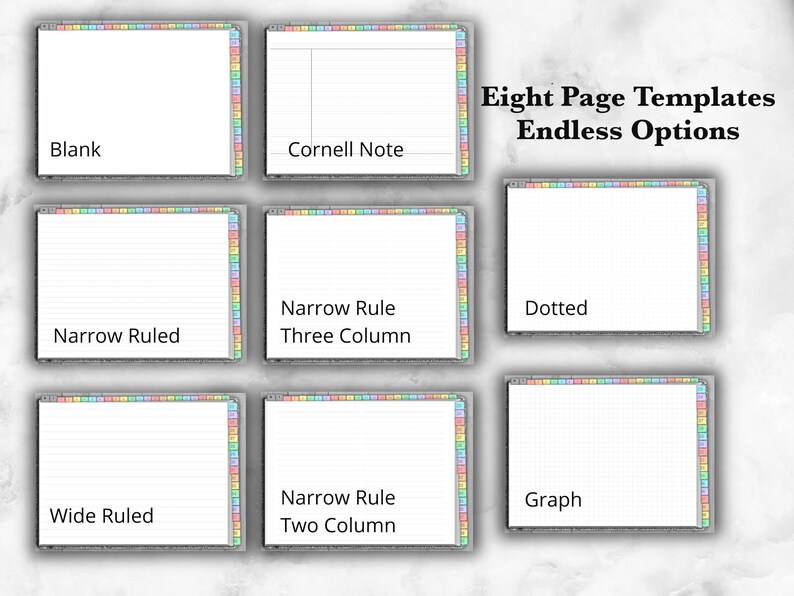 Landscape Digital Notebook Lovely Glitter Tabbed Journal for - Etsy