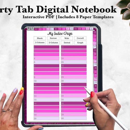 Digital Notebook Tabs Goodnotes Notebook for Ipad - Etsy
