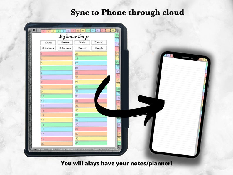 Digital Notebook Lovely Glitter Tabbed Journal Perfect for - Etsy UK