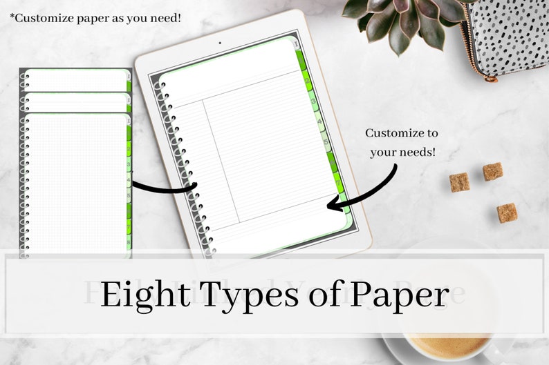 Portrait Digital Notebook for iPhone or Ipad, Lovely Digital Notebook ...