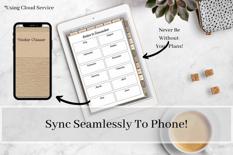 Undated Digital Teacher Planner iPhone or Ipad, Lovely Digital Notebook ...