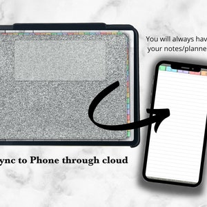 Landscape Digital Notebook, Lovely Glitter Tabbed Journal for Goodnotes ...