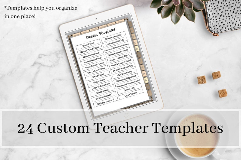 Undated Digital Teacher Planner iPhone or Ipad, Lovely Digital Notebook ...