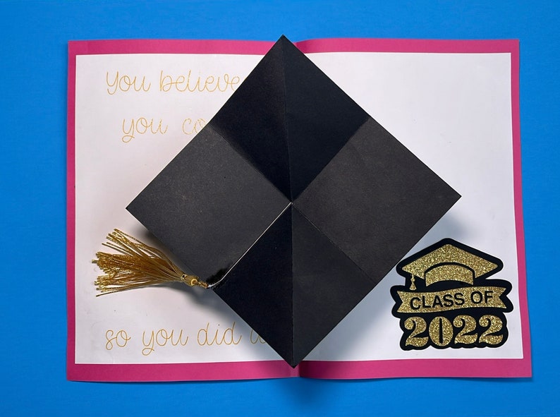 DIY Graduation Pop up 3D Card Mechanism. - Etsy
