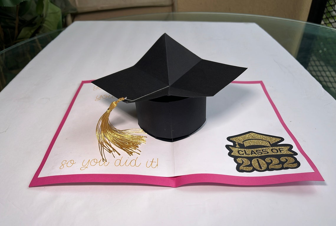 DIY Graduation Pop up 3D Card Mechanism. - Etsy