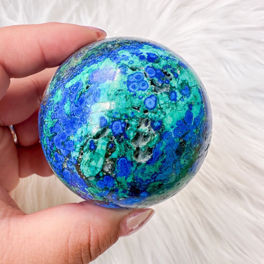 Rare Azurite With Malachite Sphere - Etsy