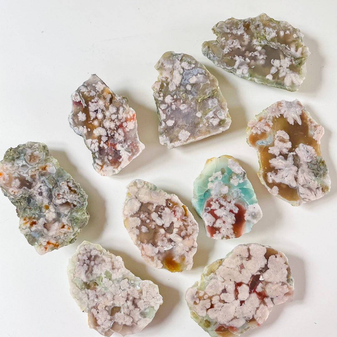 High Quality Flower Agate Slab ｜ Single Side High Quality Flower Agate ...