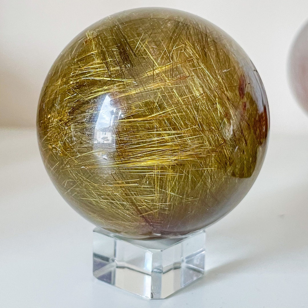 Finest Golden Rutilated Quartz Sphere - Luxury Crystal for Home Decor ...