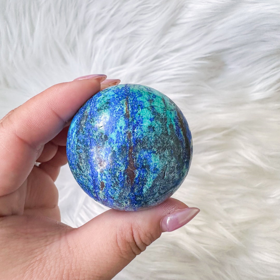Rare Azurite With Malachite Sphere - Etsy