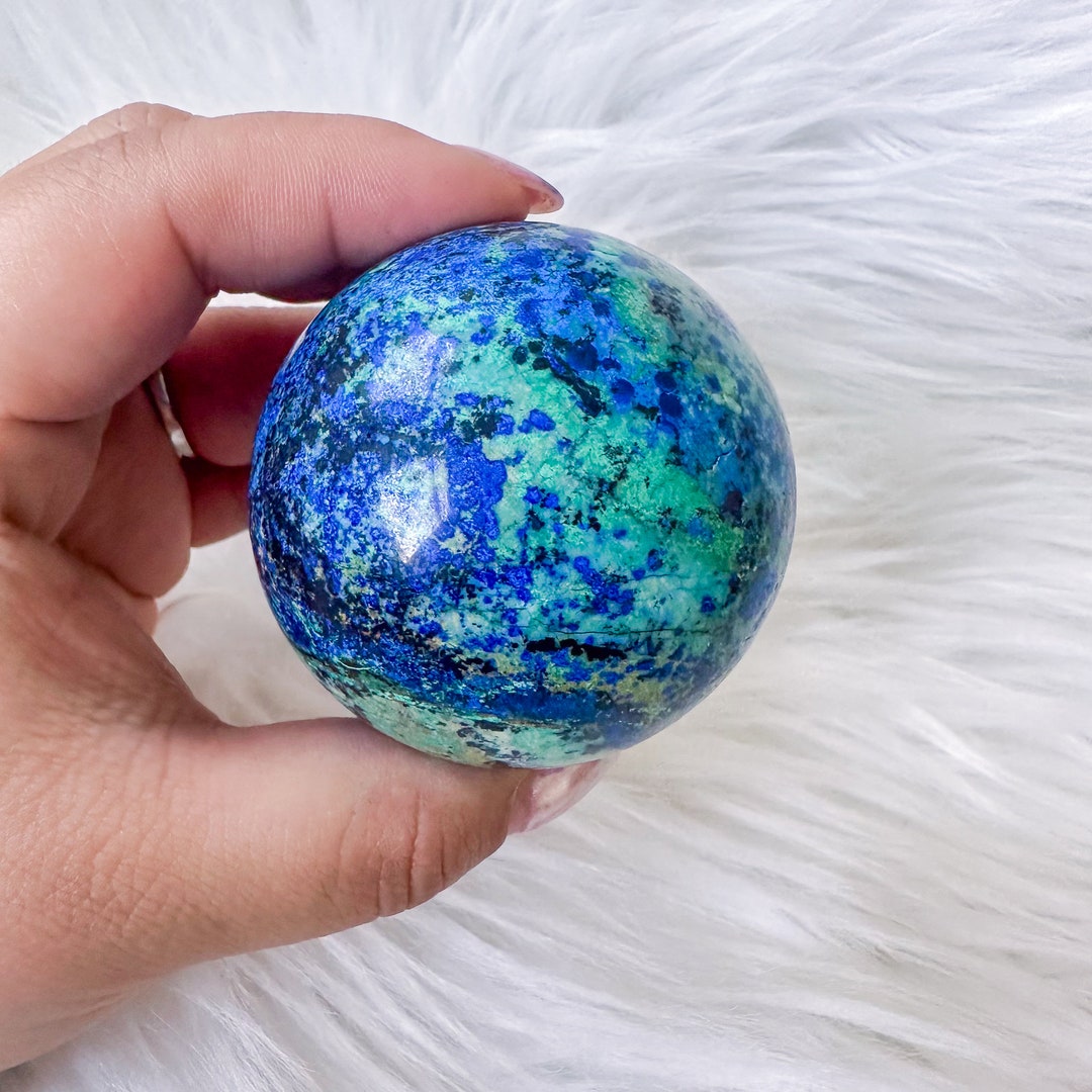 Rare Azurite With Malachite Sphere - Etsy