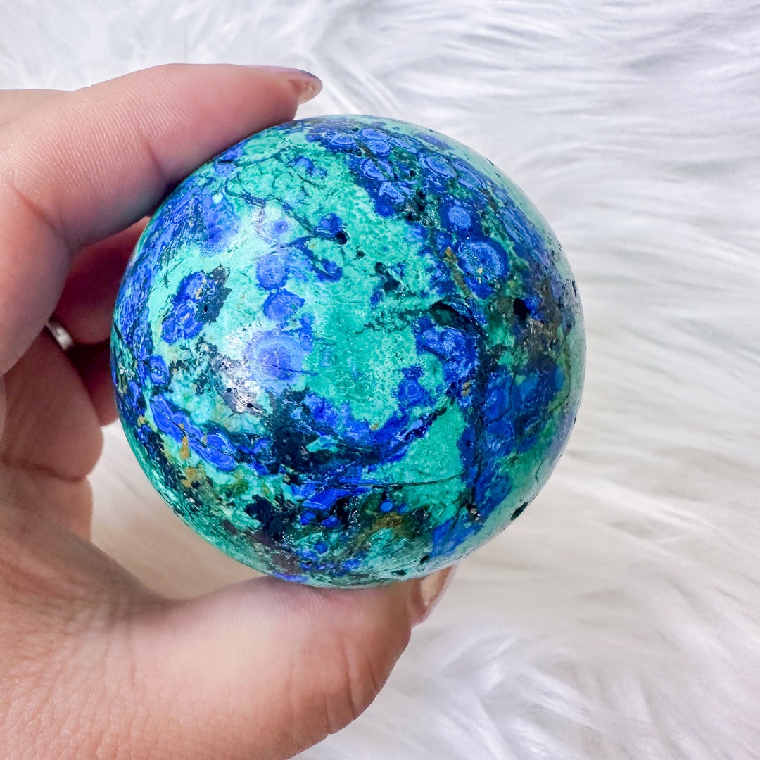 Rare Azurite With Malachite Sphere - Etsy