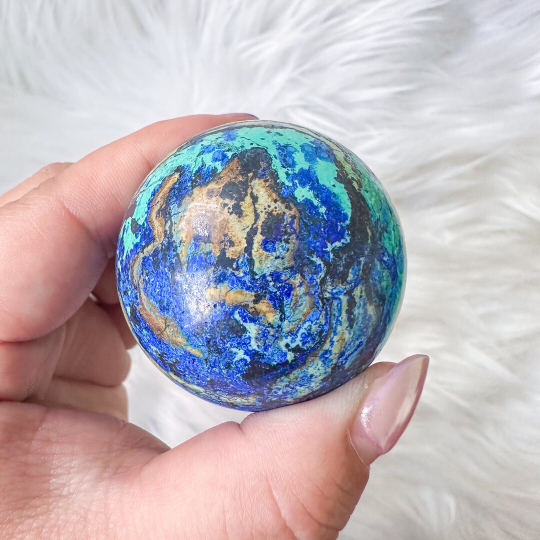 Rare Azurite With Malachite Sphere - Etsy