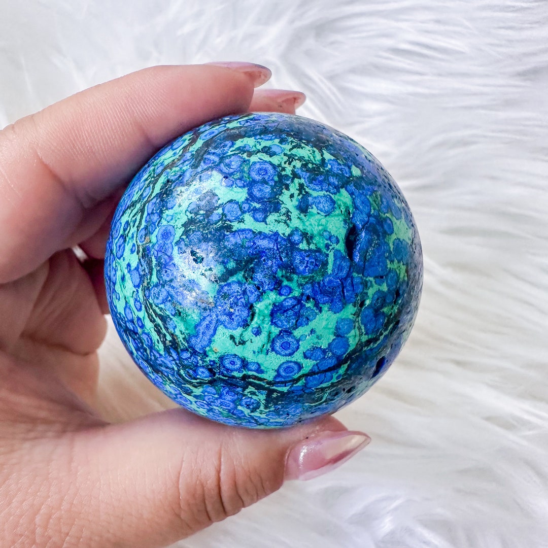 Rare Azurite With Malachite Sphere - Etsy