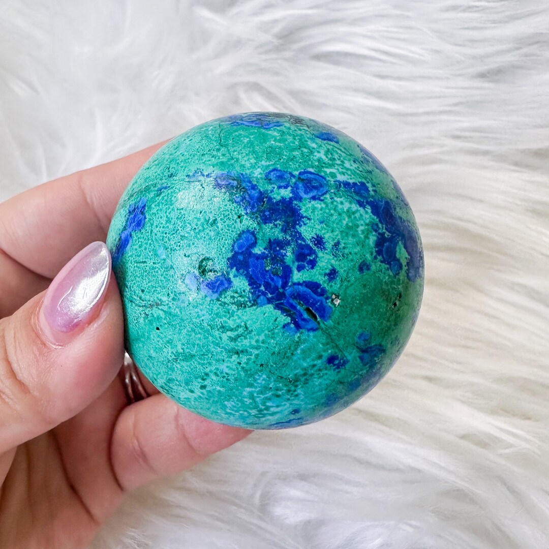 Rare Azurite With Malachite Sphere - Etsy