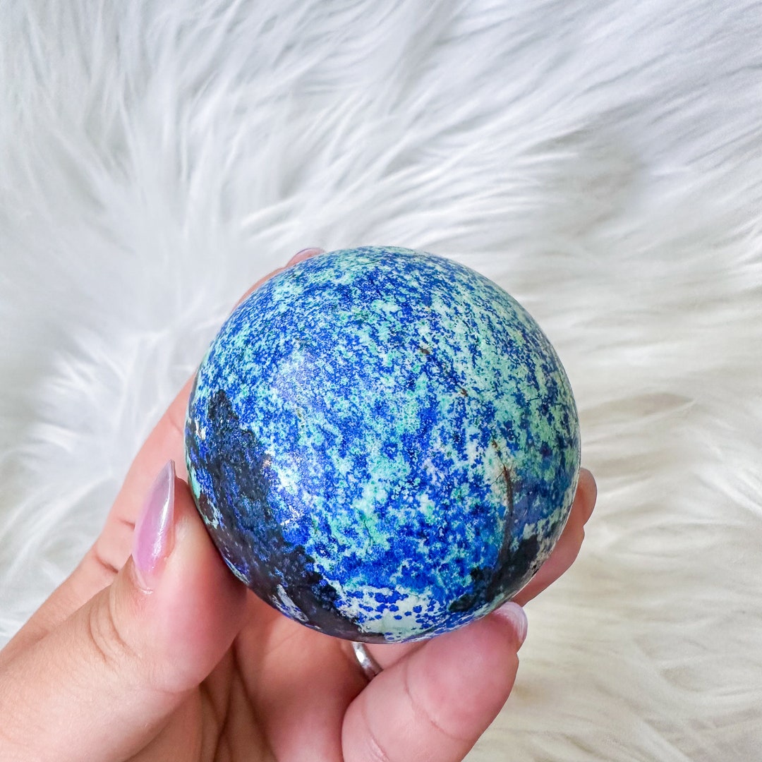 Rare Azurite With Malachite Sphere - Etsy