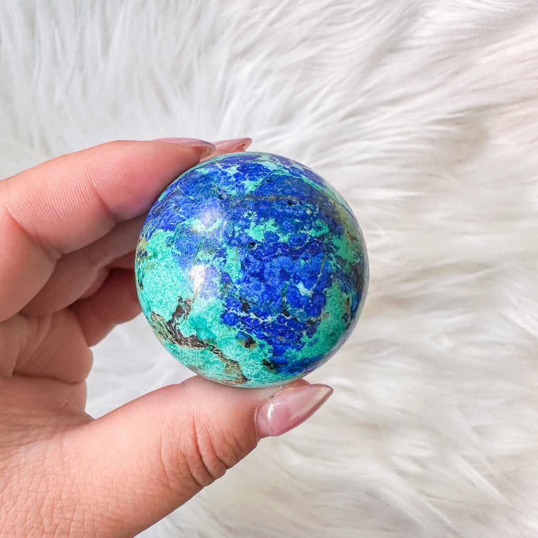 Rare Azurite With Malachite Sphere - Etsy