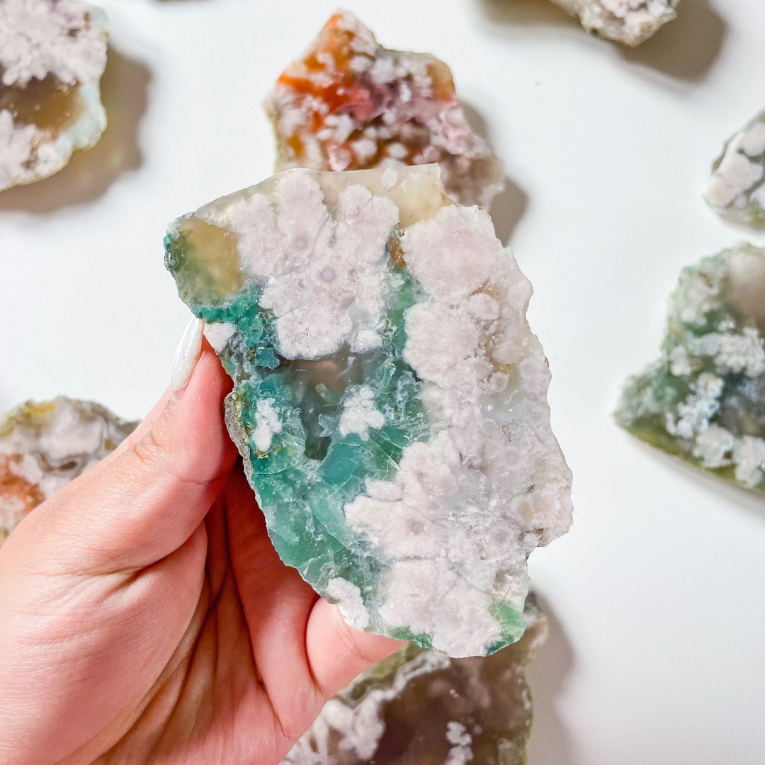 High Quality Flower Agate Slab ｜ Single Side High Quality Flower Agate ...