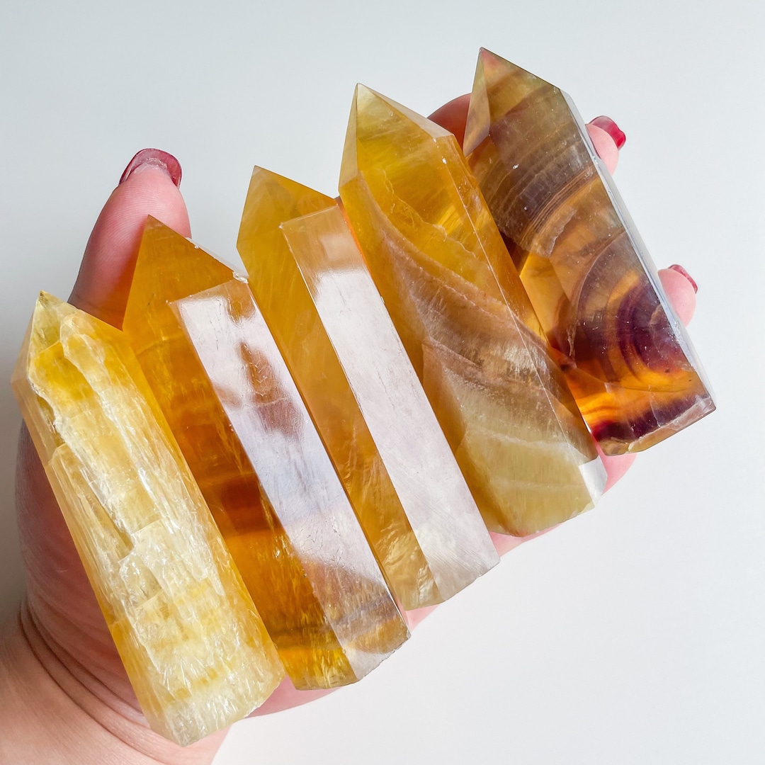 Natural Yellow Fluorite Crystal Tower Healing Crystal - Etsy UK