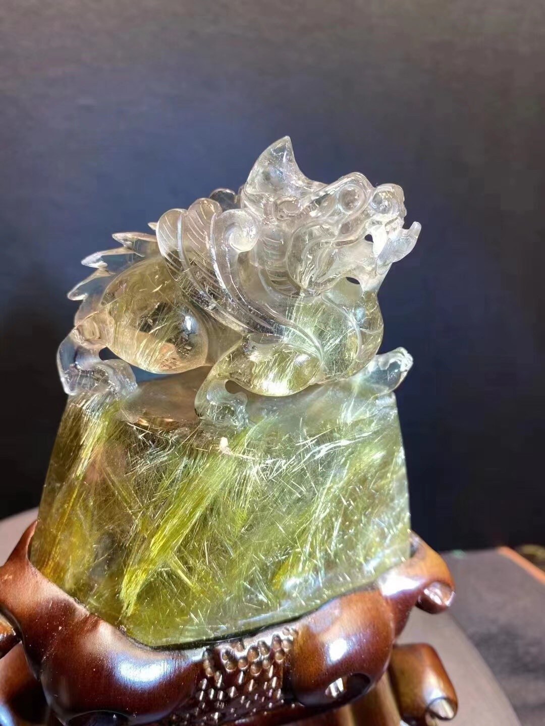 Premium Golden Rutilated Quartz Spiritual Animal | High End Crystal ...
