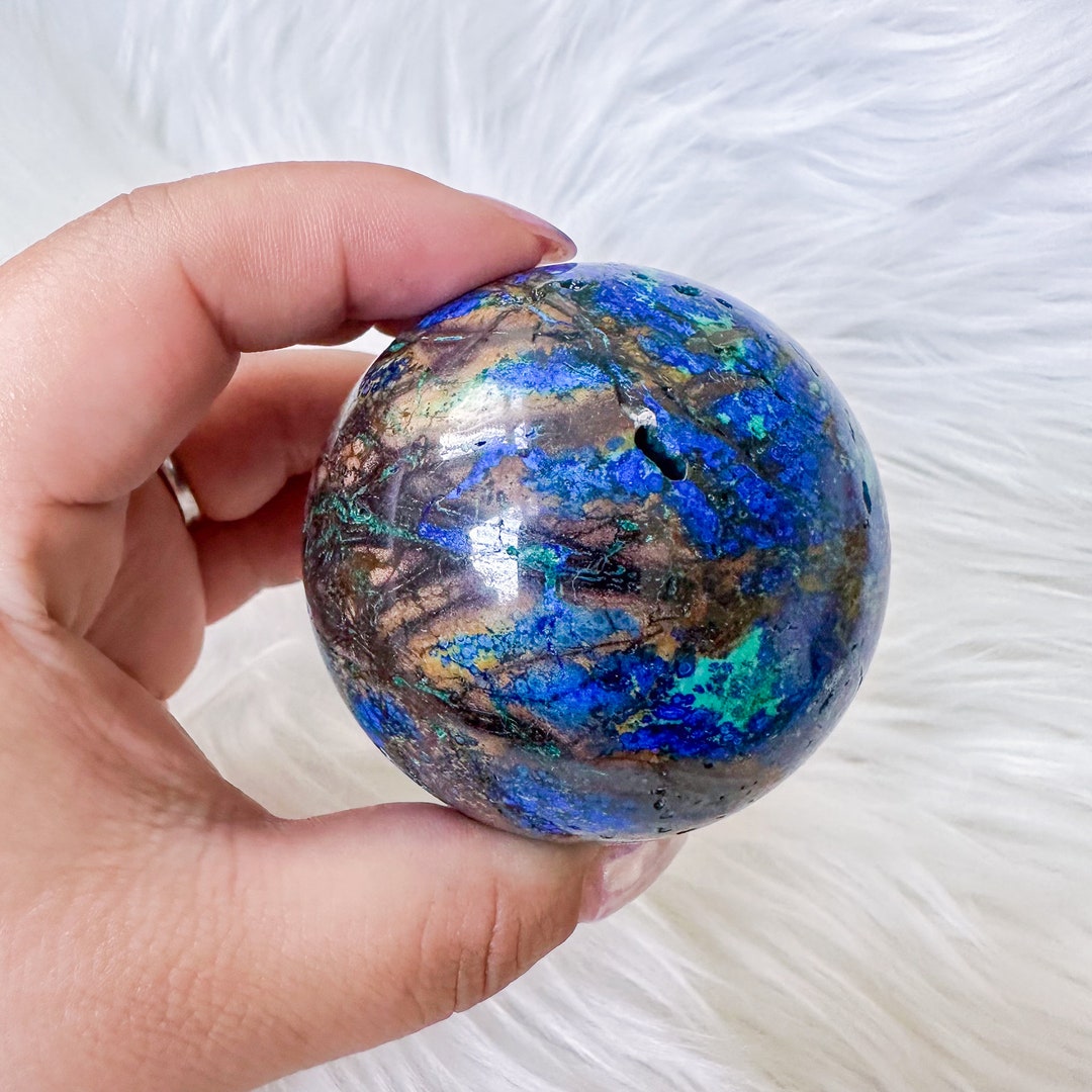 Rare Azurite With Malachite Sphere - Etsy