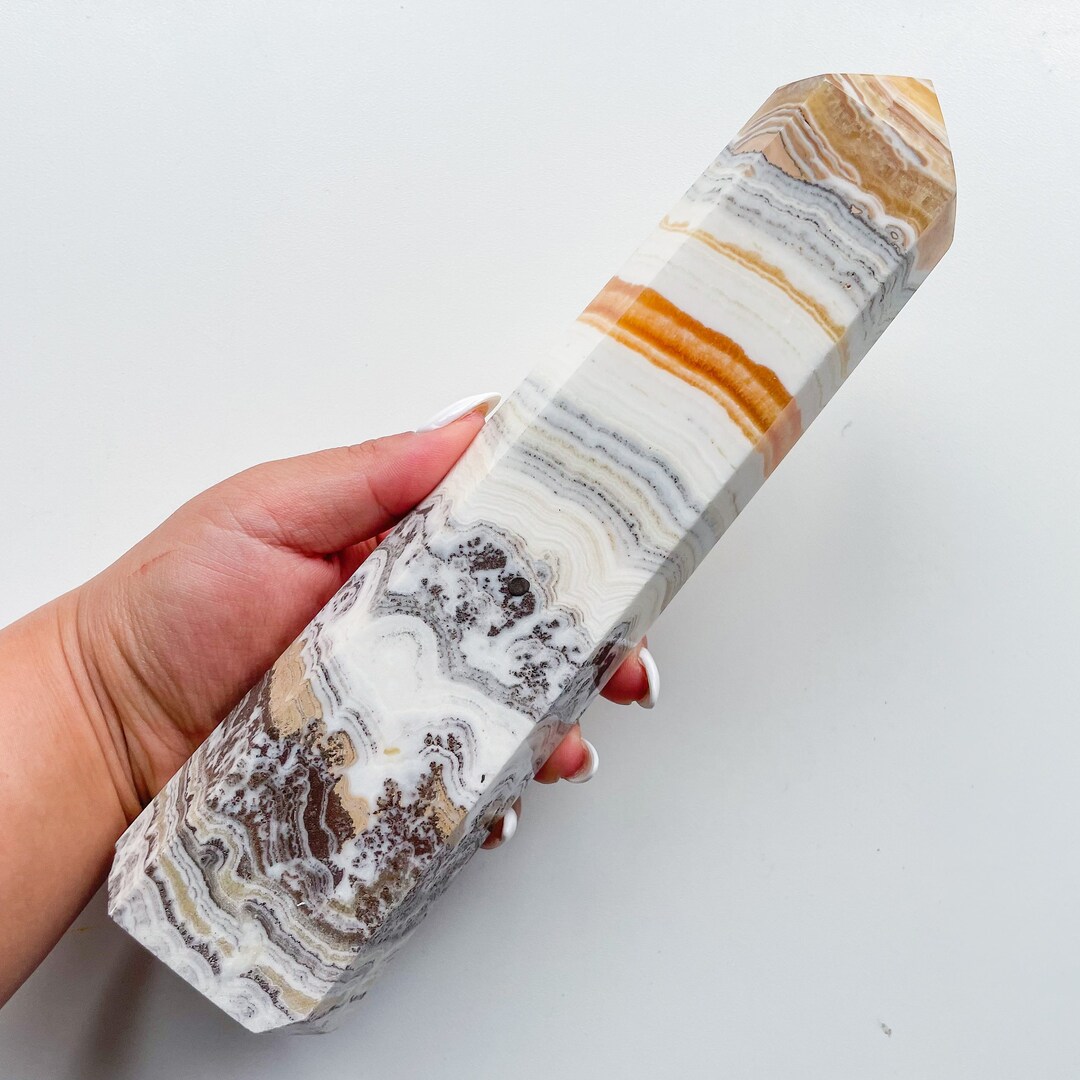 Dendritic Orange Calcite Crystal Point Healing Crystal Home Decoration ...