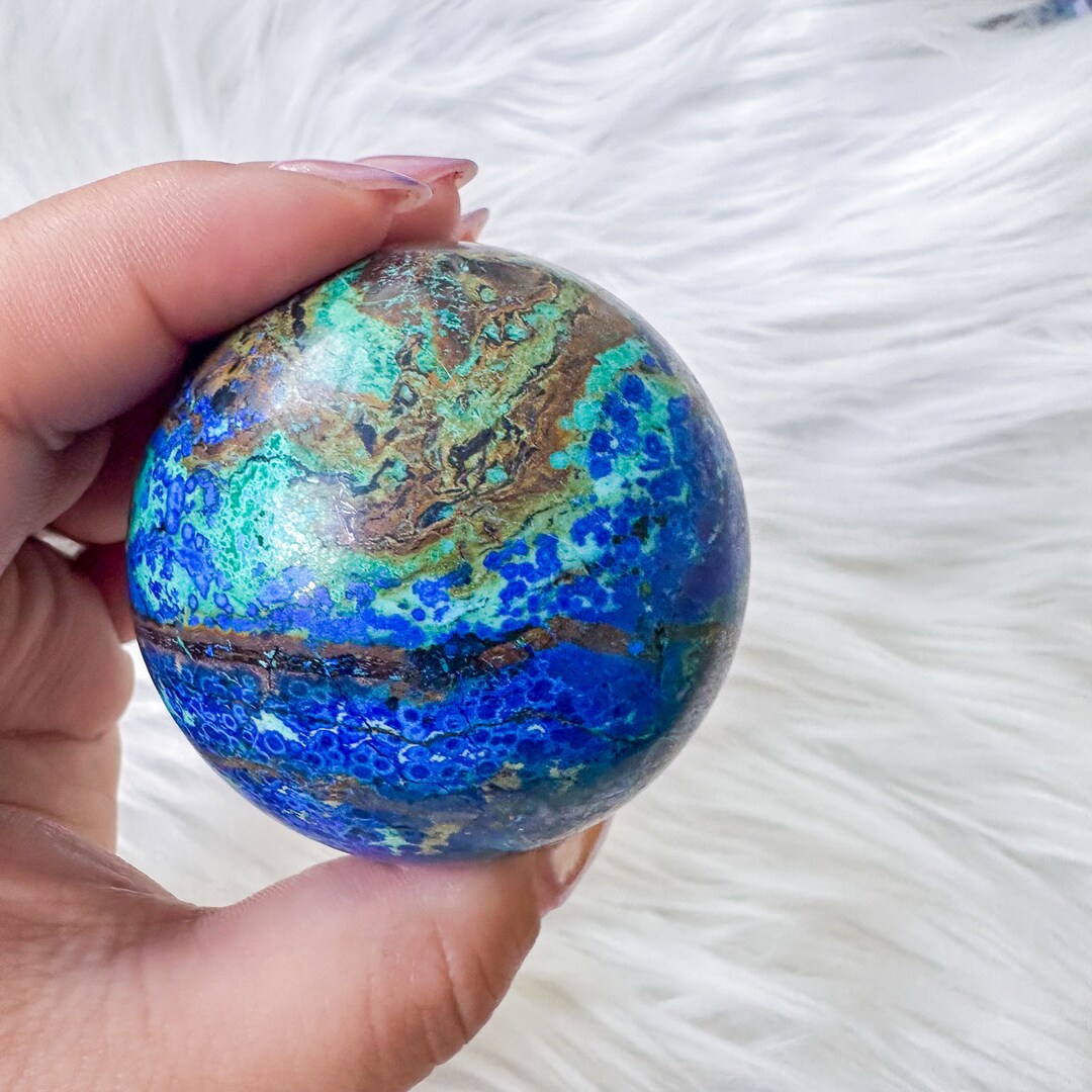 Rare Azurite With Malachite Sphere - Etsy