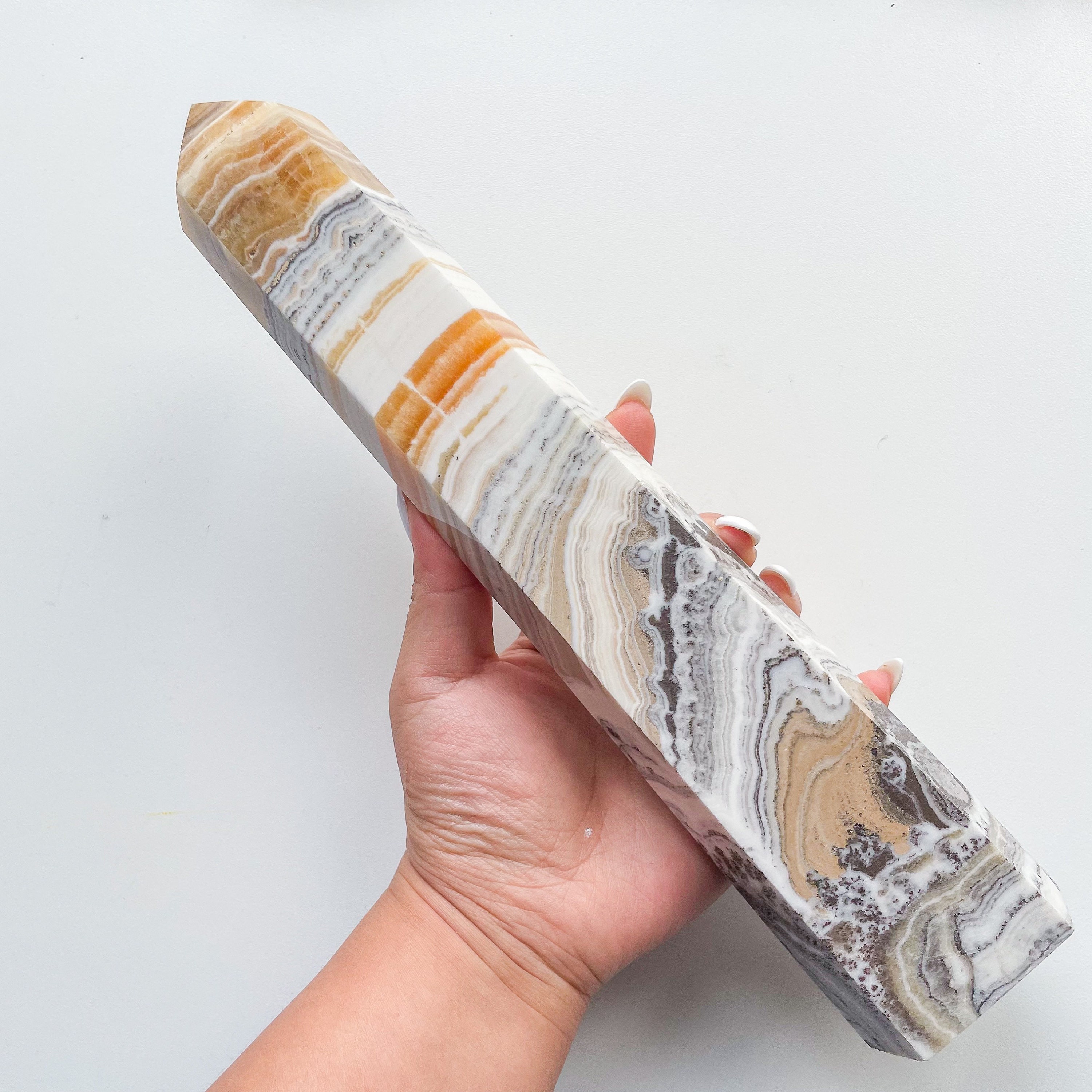 Dendritic orange calcite crystal point healing crystal home decoration ...