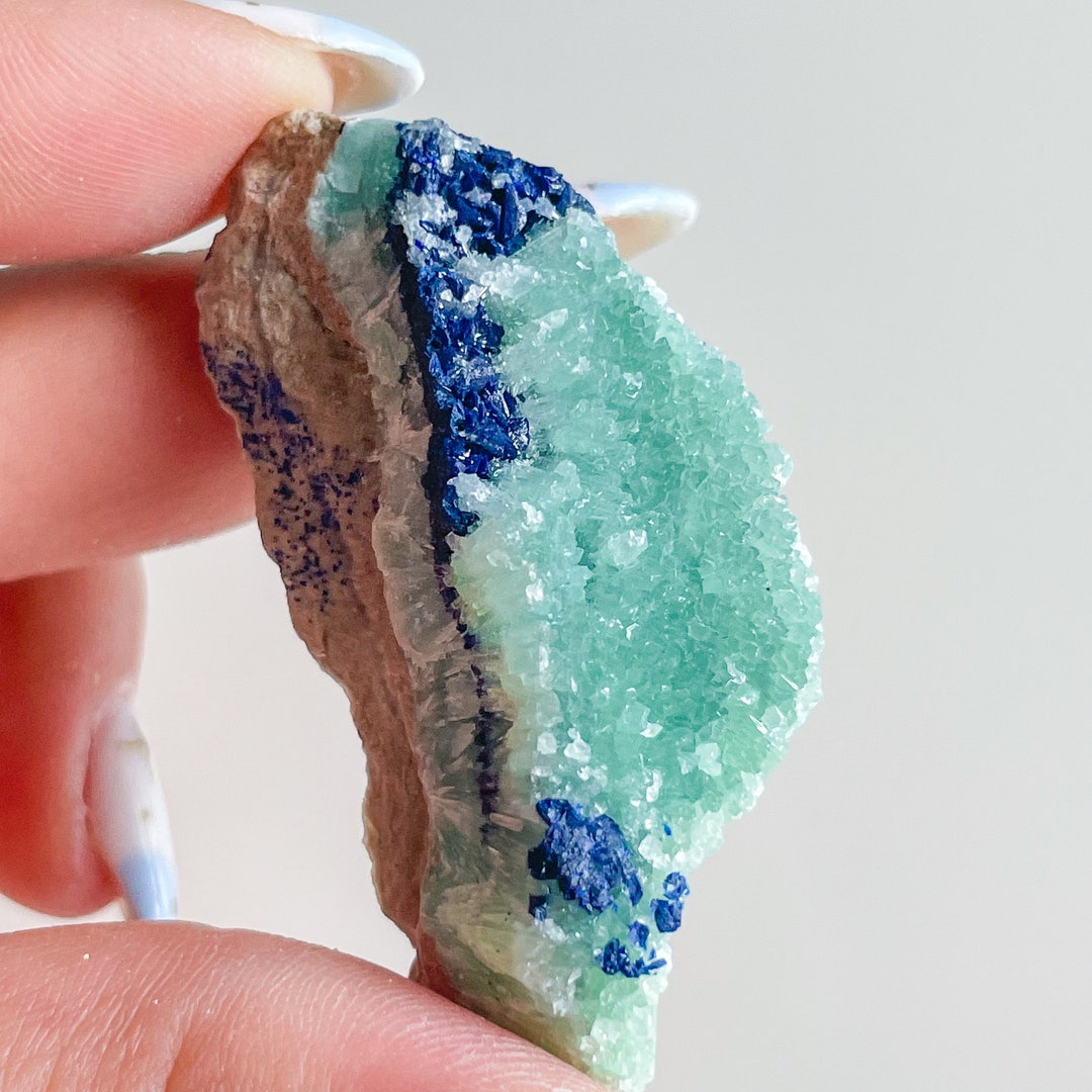 Blue Aragonite With Azurite and Calcite Rare Crystal Specimen - Etsy