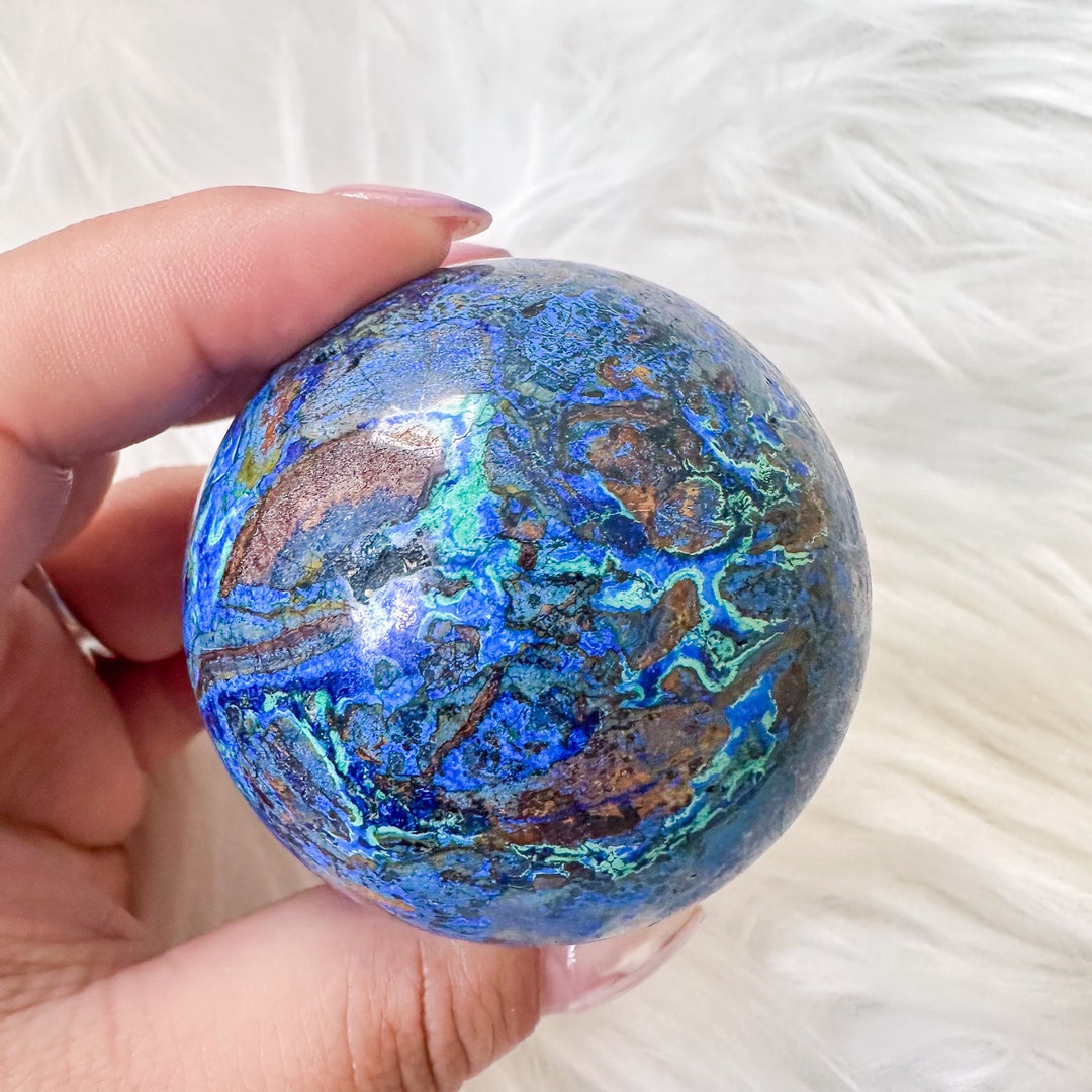Rare Azurite With Malachite Sphere - Etsy