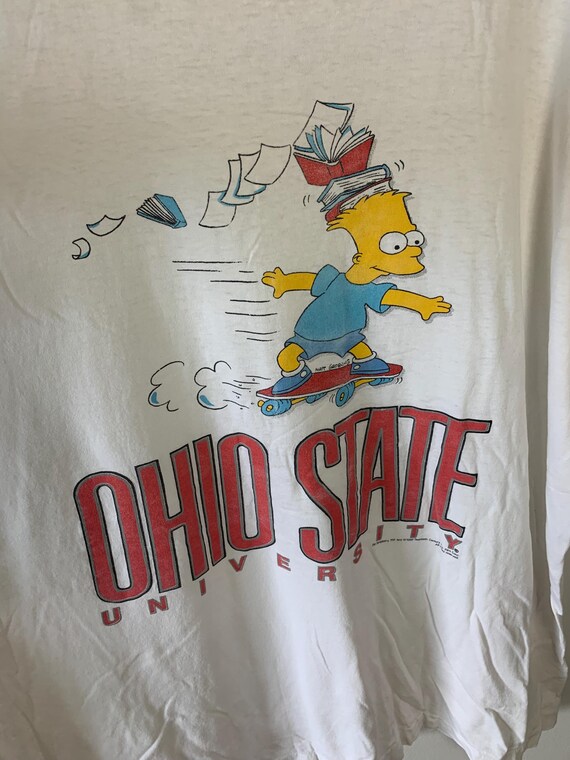 1990 Bart Simpson Ohio State Buckeyes Vintage T-Shirt - Gem