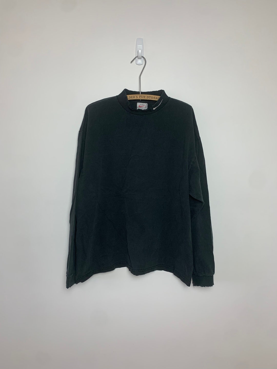 1990s Nike Mock Neck Check Logo Long Sleeve Shirt - Etsy