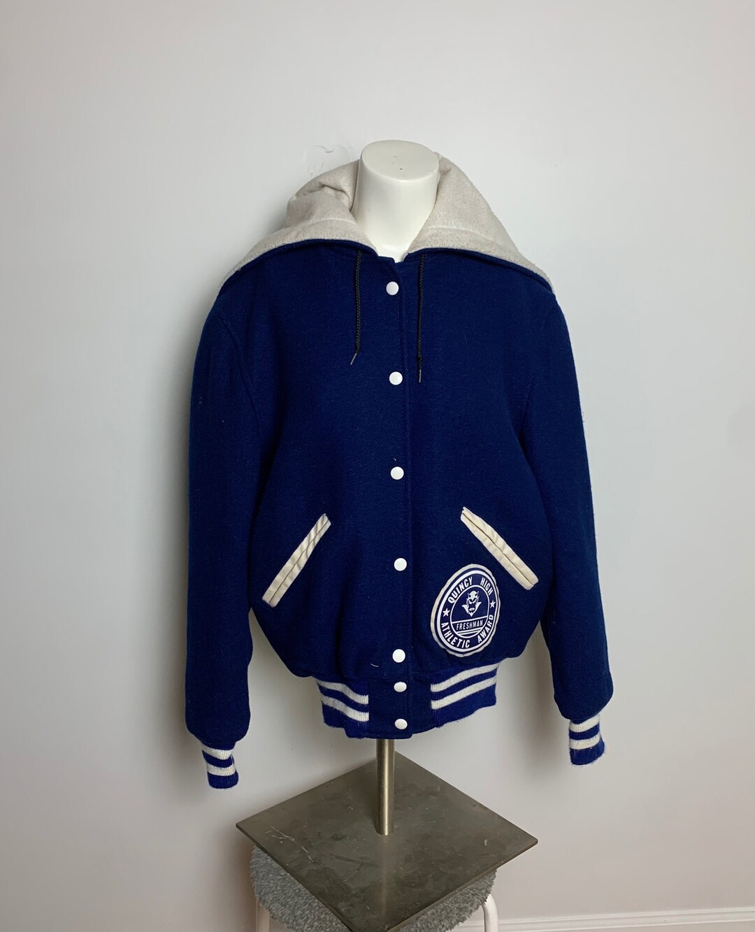 1970s Wool Varsity Zipper Hood/collar Jacket - Etsy