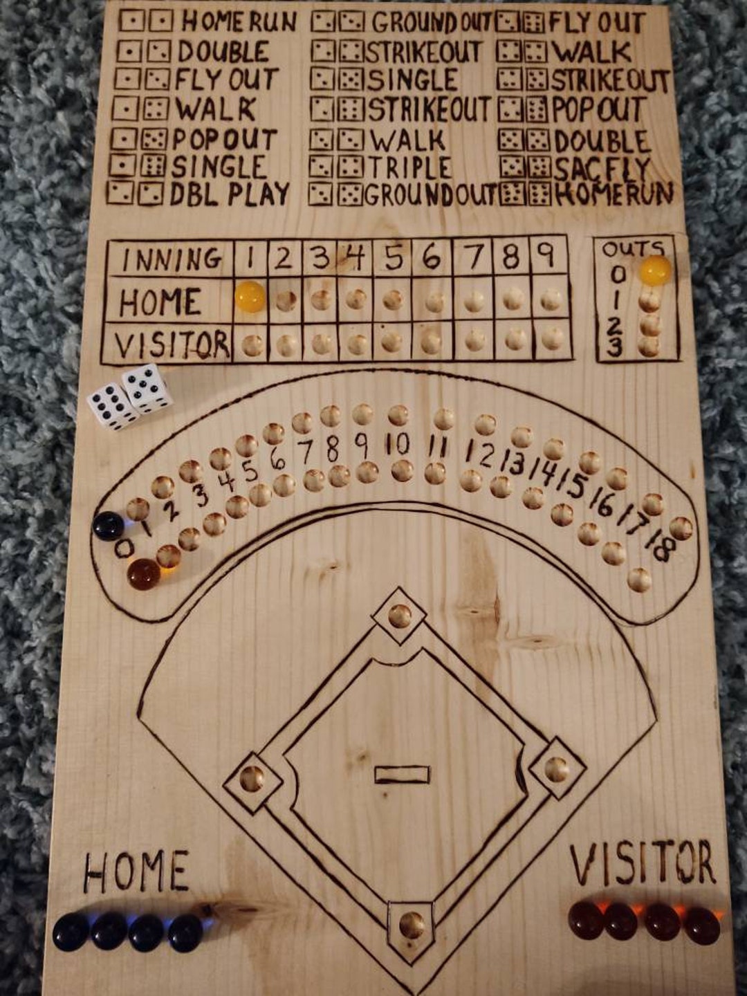 Fun Baseball Dice Game! Roll the Dice Against an Opponent and See If ...