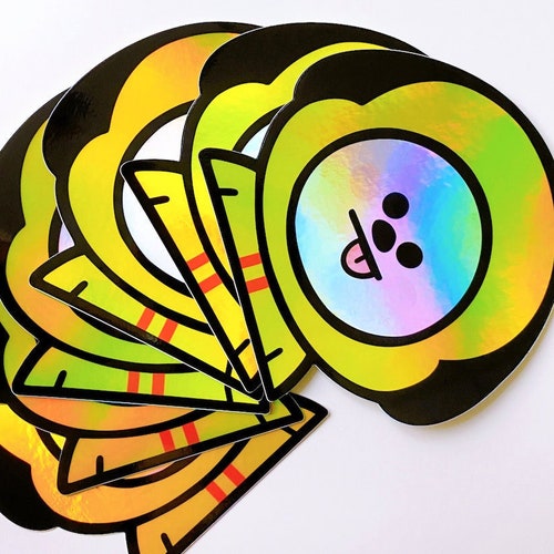 Tata BTS BT21 Peeker Sticker Kpop holographic - Etsy