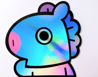 Tata BTS BT21 Peeker Sticker Kpop holographic - Etsy