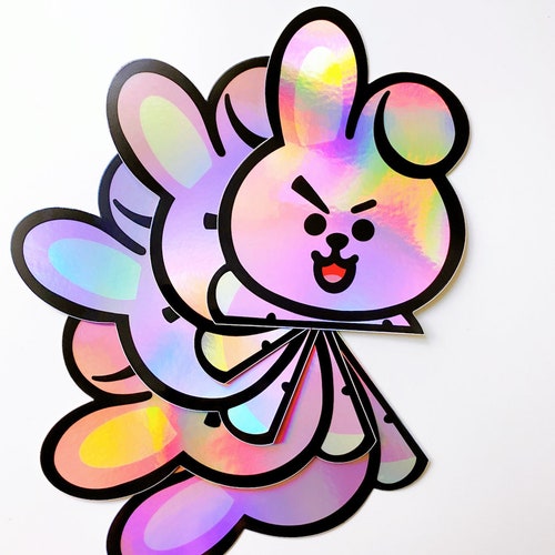 Tata BTS BT21 Peeker Sticker Kpop holographic - Etsy