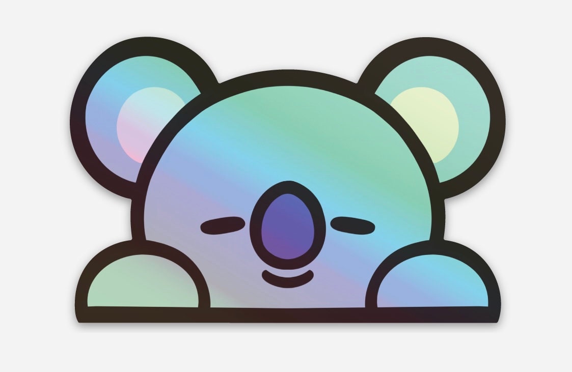 Stickers Stickers, Labels & Tags Holographic BTS BT21 Shooky Peeker ...