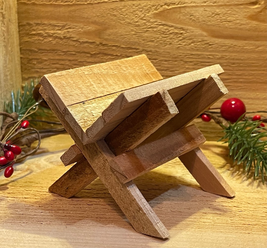 Handmade Rustic Redwood Manger or Cradle for Willow Tree Nativity - Etsy