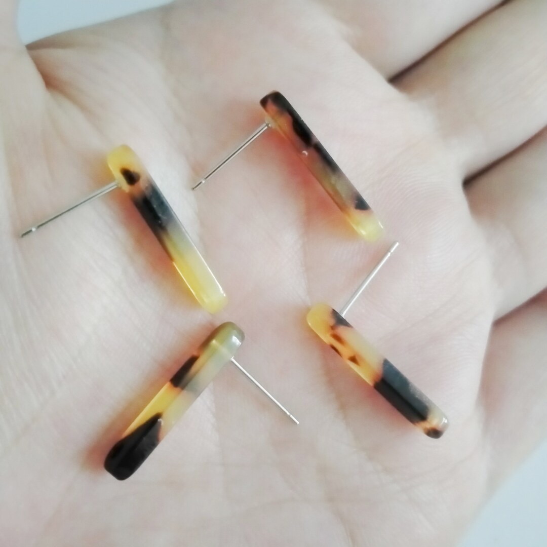 6pcs Tortoise Shell Acetate Acrylic Earring Supply Earring Post/stud ...